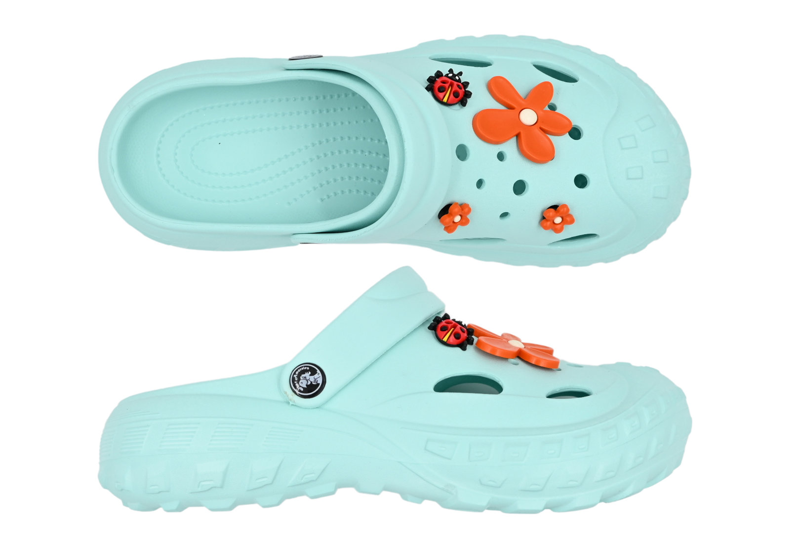 SANDÁLE CLOGS W LIGHT BLUE/FLOWER | Gumičkové boty, sportovní obuv ROCK ...